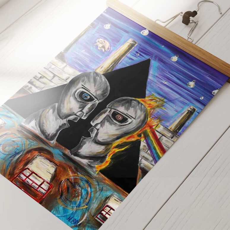 Pink Floyd Poster - Album Cover Drawing Art - OtherBrick