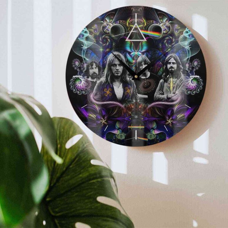 Pink Floyd Wooden Clock - Dark Side Of The Moon Psychedelic Abstract ...