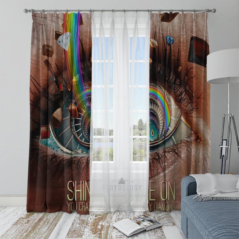 Shine On Digital Art - Pink Floyd Window Curtains - OtherBrick