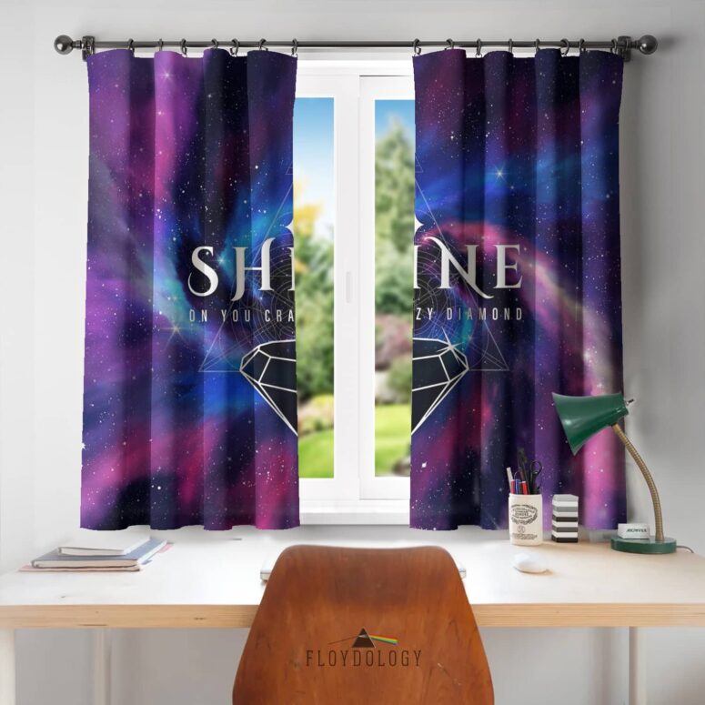 Shine On You Crazy Diamond Art - Pink Floyd Window Curtains - OtherBrick