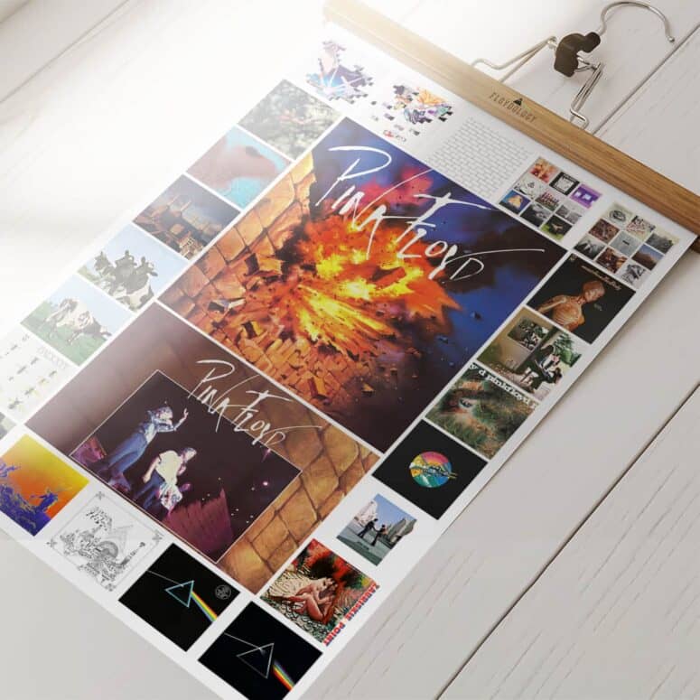 Pink Floyd Complete Discography Collage Original Poster - OtherBrick